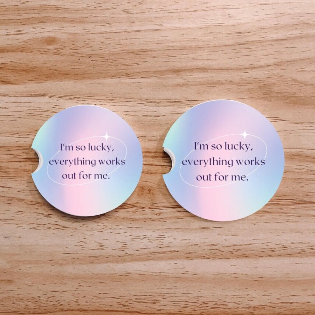 Positive Affirmations Ceramic Car Coaster, Inspirational Aura Coaster ...