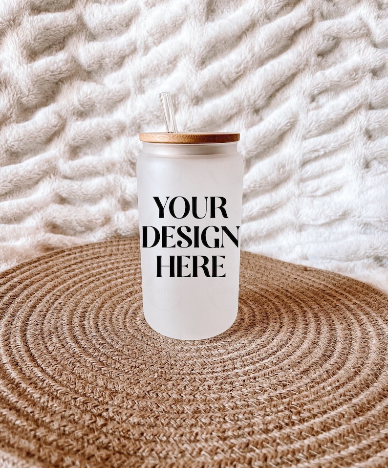 Frosted Libby Glass Mock-up Libbey Glass With Lid Mockup - Etsy