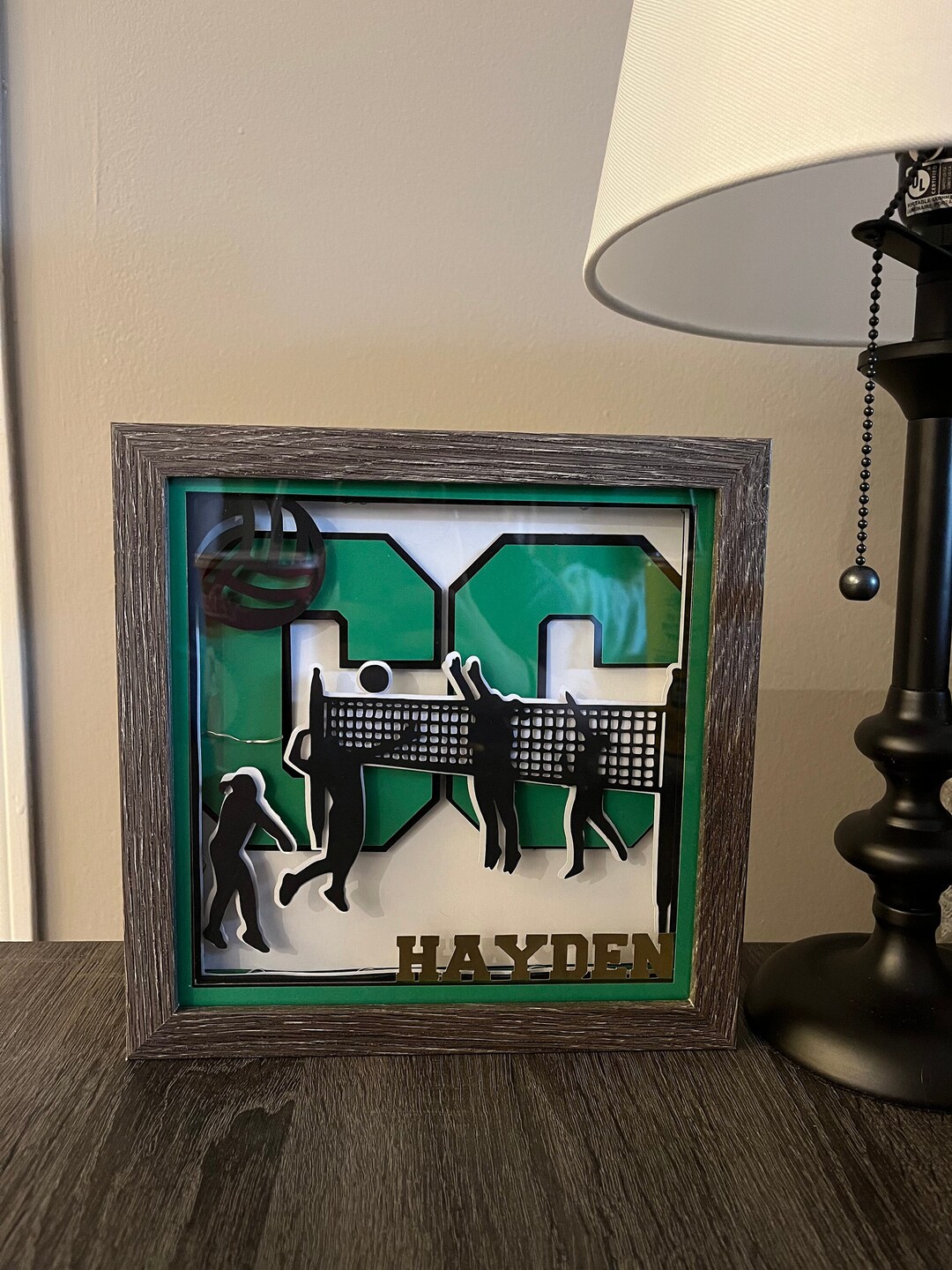 Custom Sports Team Volleyball Shadow Box, Personalized Volleyball Light ...