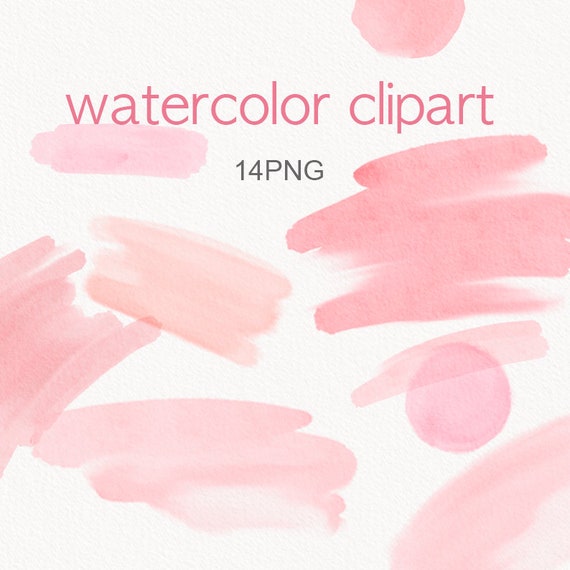 Pink Watercolor Splash Clipart Watercolor Logo Watercolor - Etsy