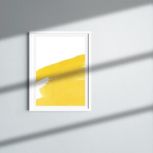 Abstract Print, Yellow Watercolor, Printable Wall Art, Digital Download ...