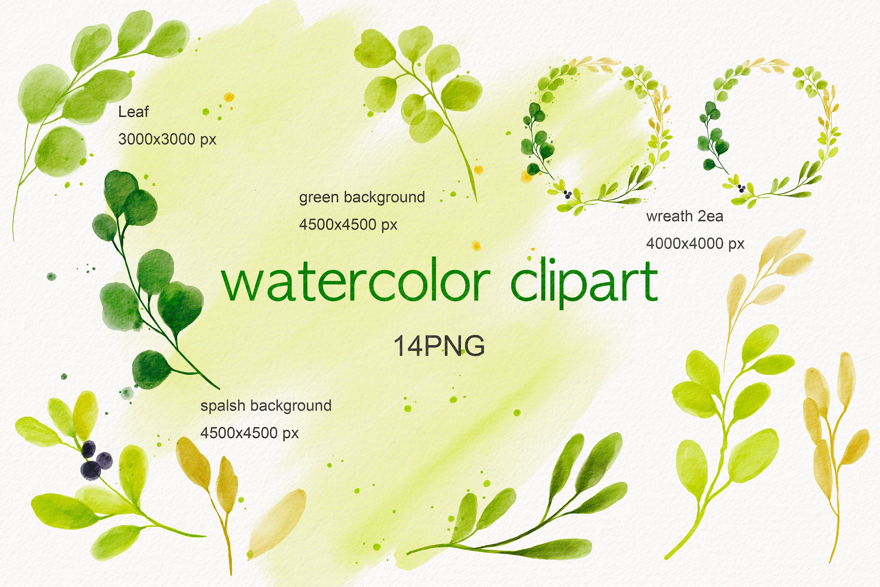 Watercolor Leaf Frame, Greenery Leaves, Plants, Leaves Wreath Clipart ...