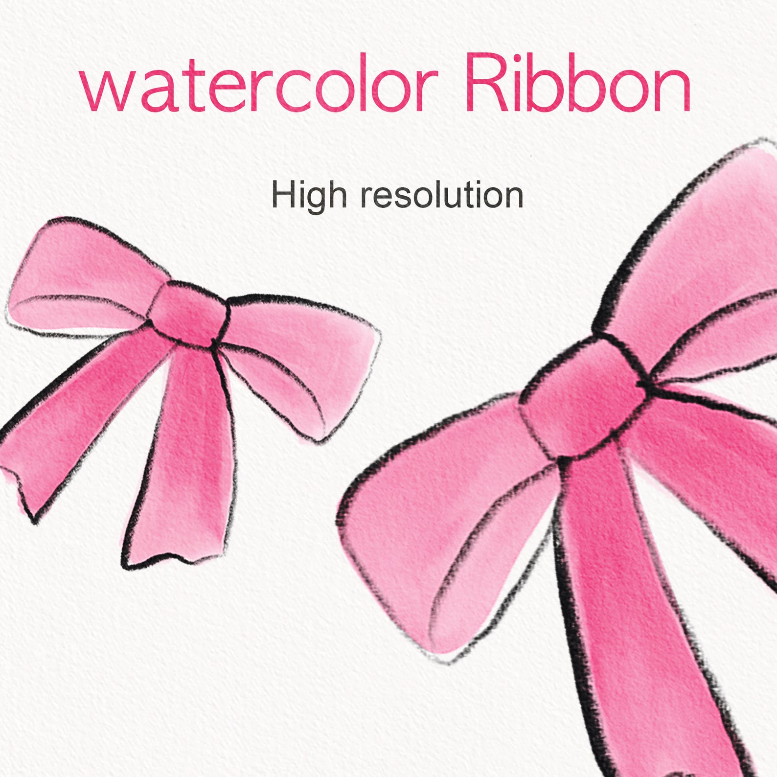 Watercolor Pink Ribbon Print Wall Art, Bow Ribbon, Baby Girl Nursery ...