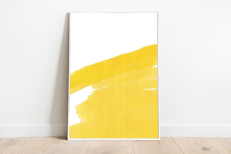 Abstract Print, Yellow Watercolor, Printable Wall Art, Digital Download ...