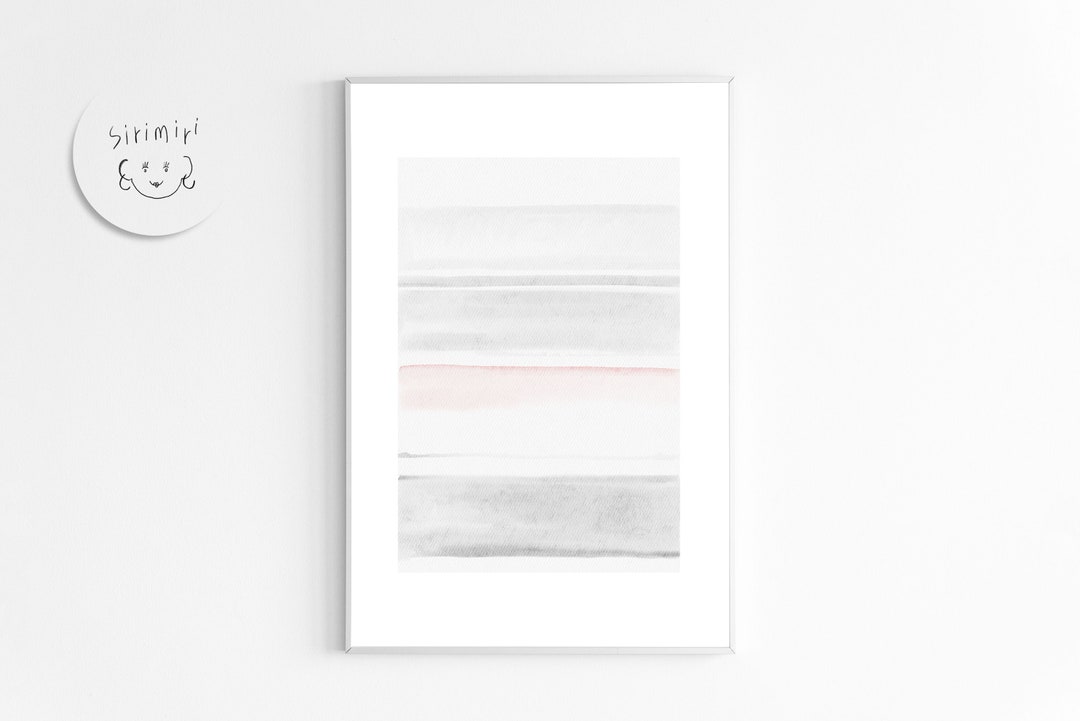 Gray, Blush Pink, Printable Wall Art, Abstract Painting, Downloadable ...