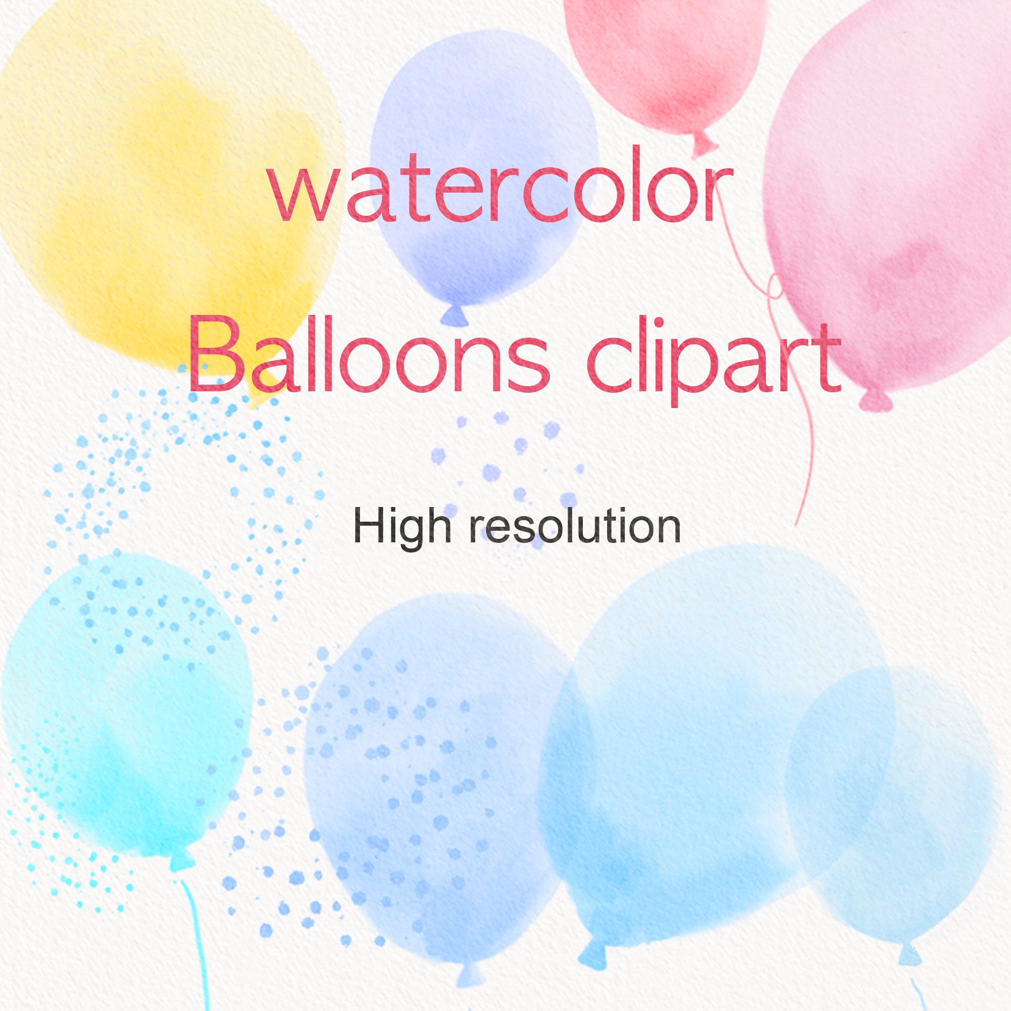 Watercolor Pastel Balloons Clipart, Hand Painted, Birthday Clipart ...