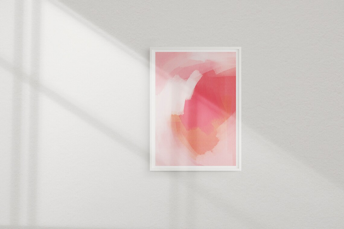 Abstract Print Pink Watercolor Printable Wall Art Digital - Etsy