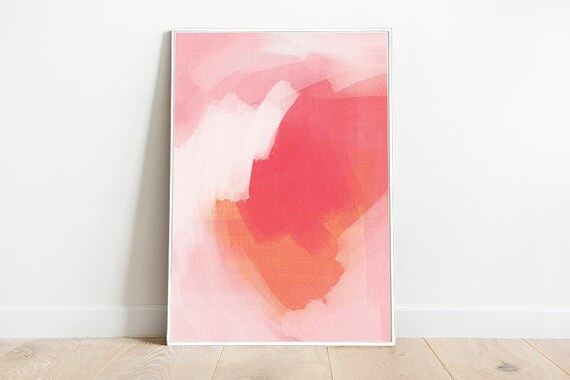 Abstract Print Pink Watercolor Printable Wall Art Digital | Etsy