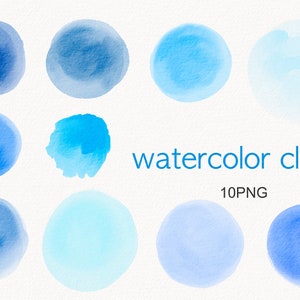 Blue, Watercolor Circles Clipart Png, Watercolor Logo, Round Logo ...
