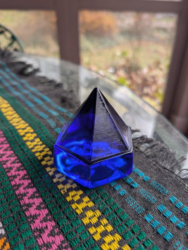 Vintage Nautical Ship Deck Light Prism – Cobalt Blue Glass Pyramid – 3 ...
