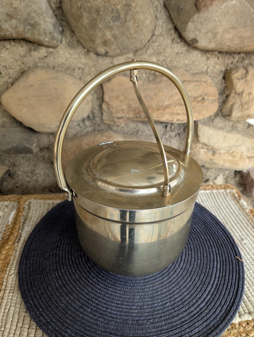 Vintage B.H.W. Buehner Metal Ice Bucket With Swing Handle – Mid-century ...