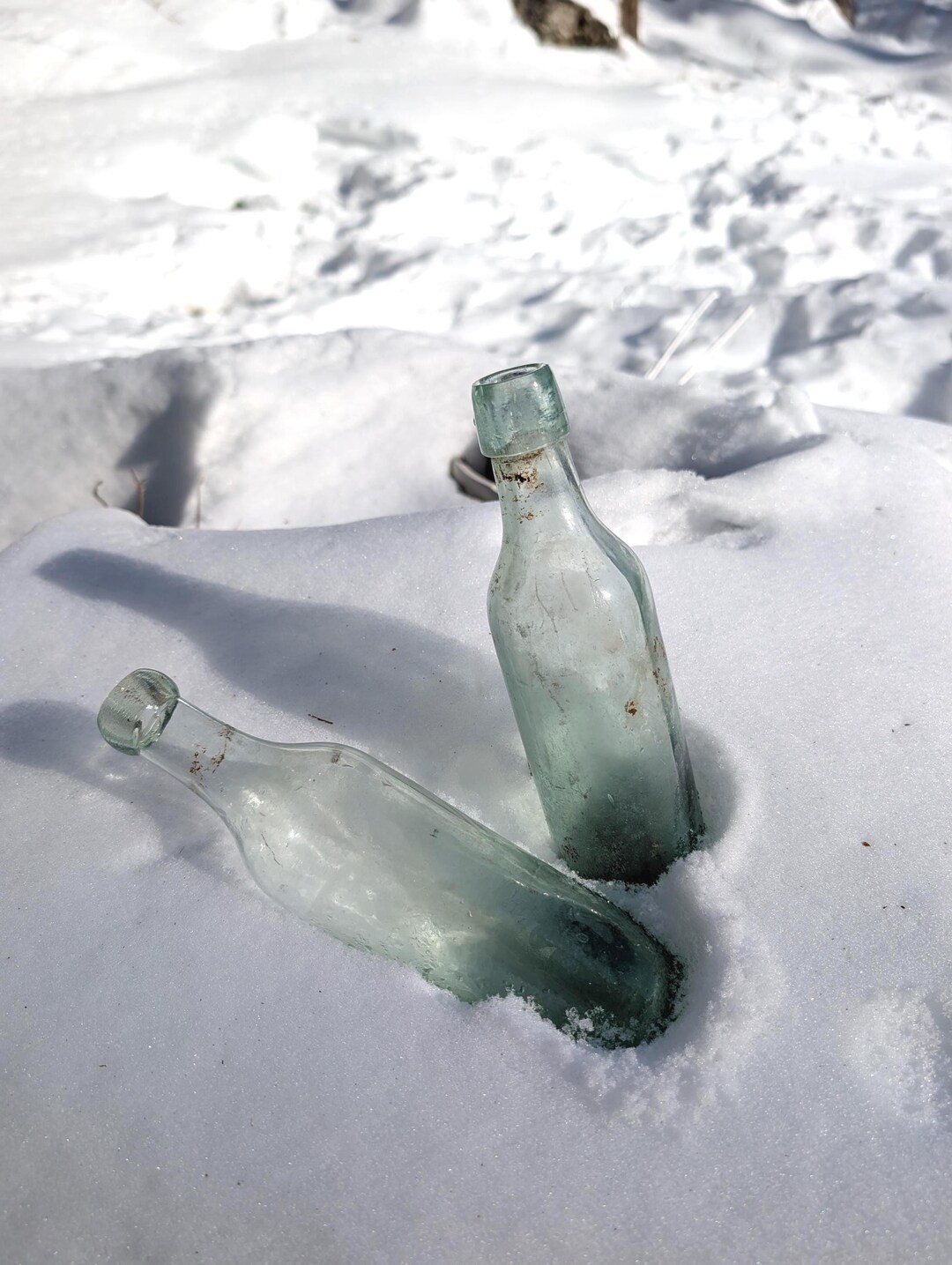 Antique Aqua Glass Torpedo Bottles – 19th Century Pair With Patina - Etsy