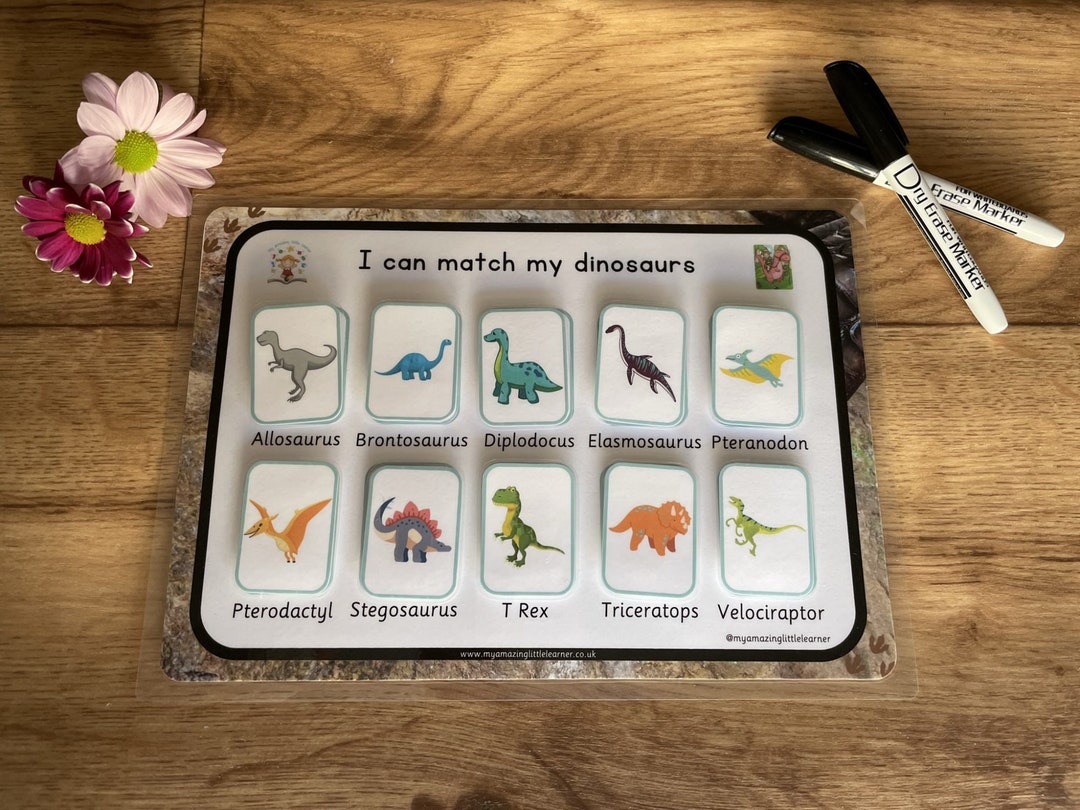 Dinosaur Velcro Activity Mat - Etsy