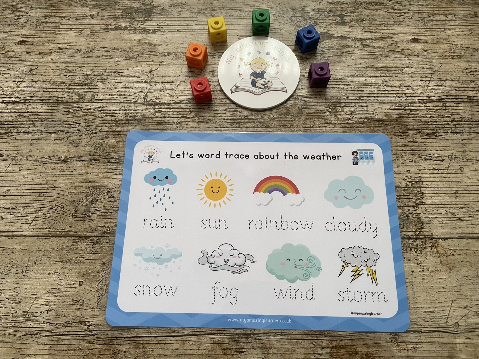 Weather Trace Laminated Worksheet - Etsy