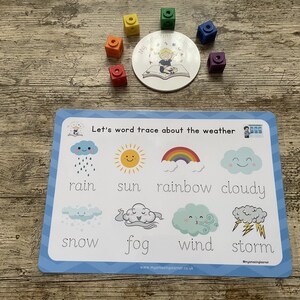 Weather Trace Laminated Worksheet - Etsy UK