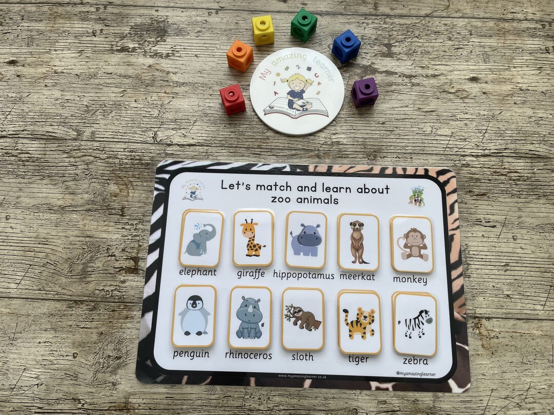 Zoo Animals Velcro Activity Mat - Etsy UK
