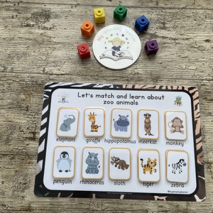Zoo Animals Velcro Activity Mat - Etsy UK