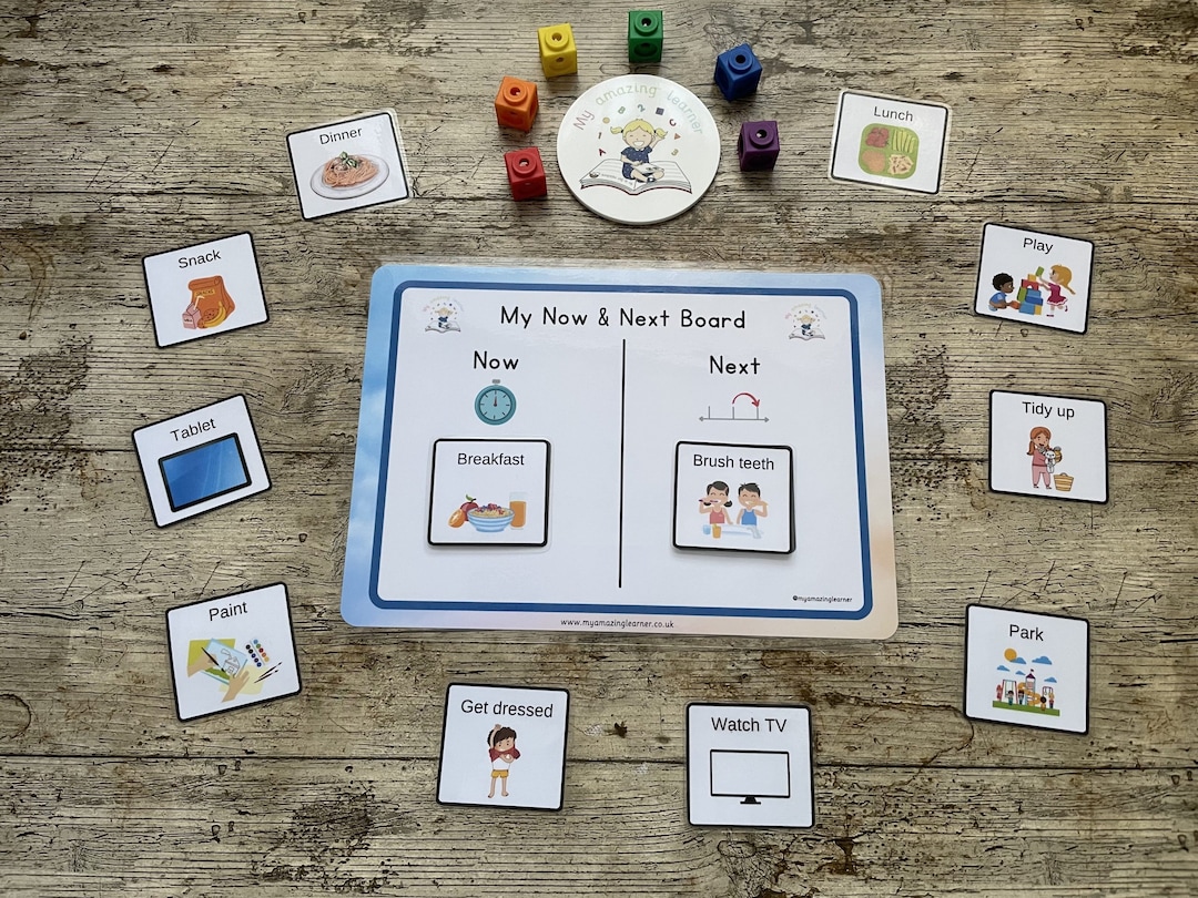 Now and Next Velcro Communication Board: Visual Daily Routine Aid ...