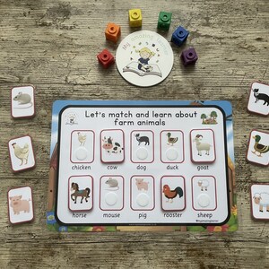 Farm Animals Velcro Activity Mat - Etsy UK