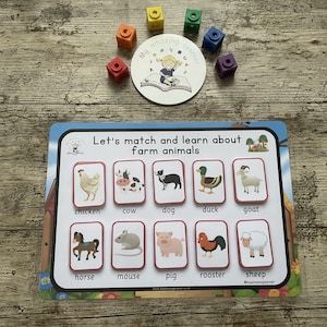 Farm Animals Velcro Activity Mat - Etsy UK