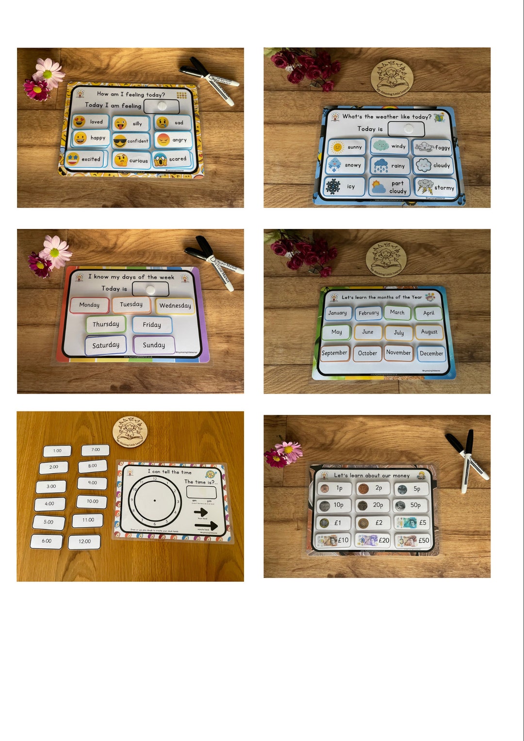 Velcro Activity Let’s Learn Collection 1 - Etsy UK