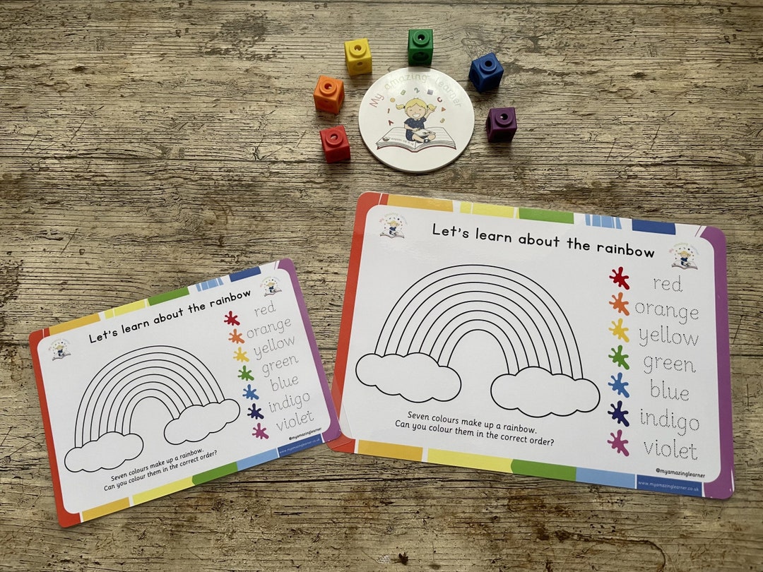 Rainbow Laminated Worksheet - Etsy