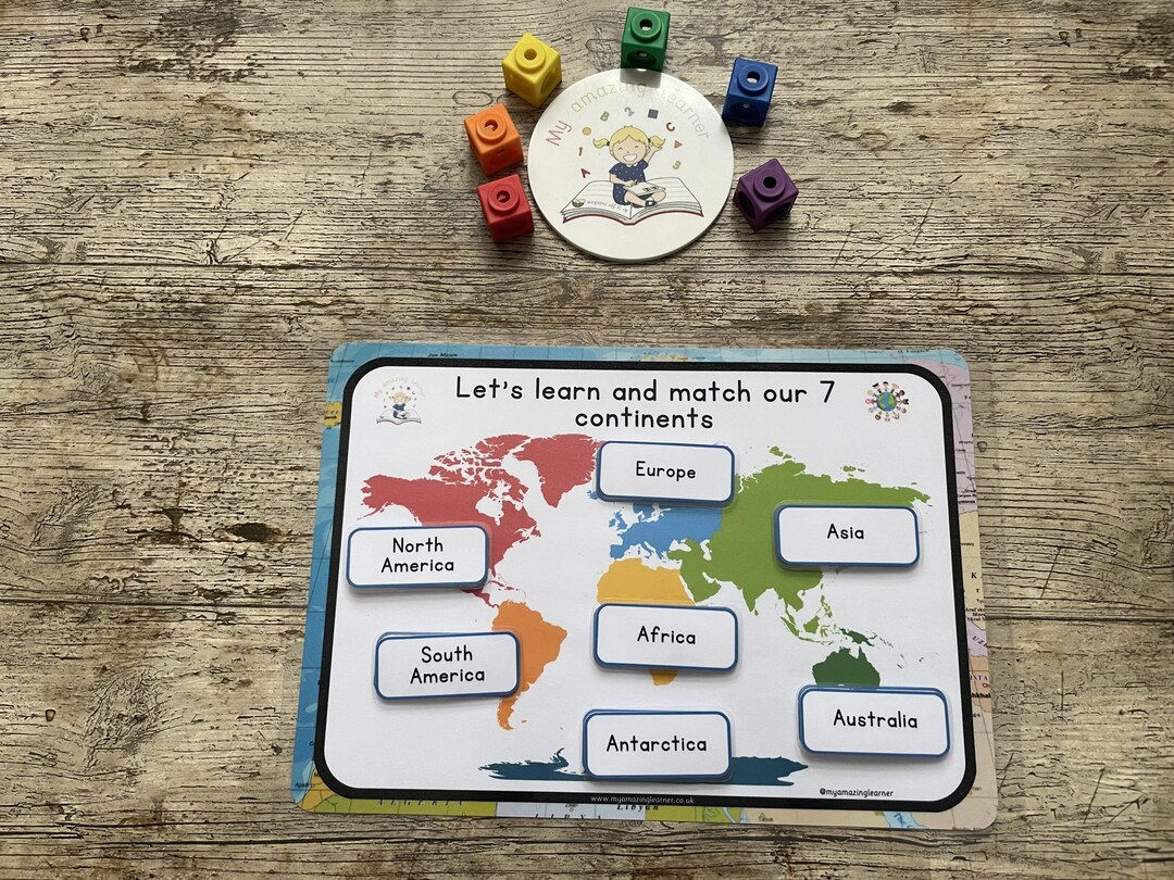 Continents of the World Velcro Activity Mat - Etsy