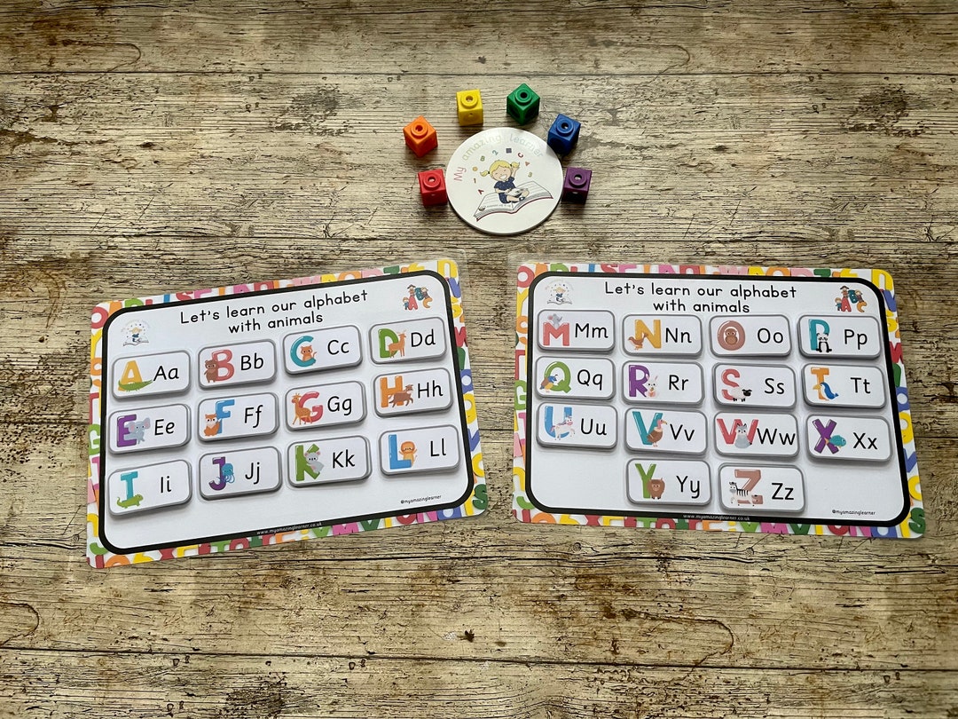 Animal Alphabet Velcro Activity Mats - Etsy