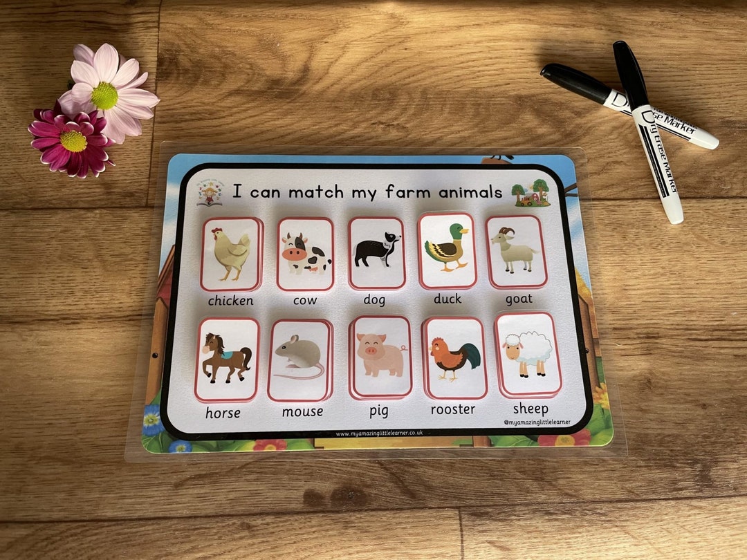 Farm Animals Velcro Activity Mat - Etsy