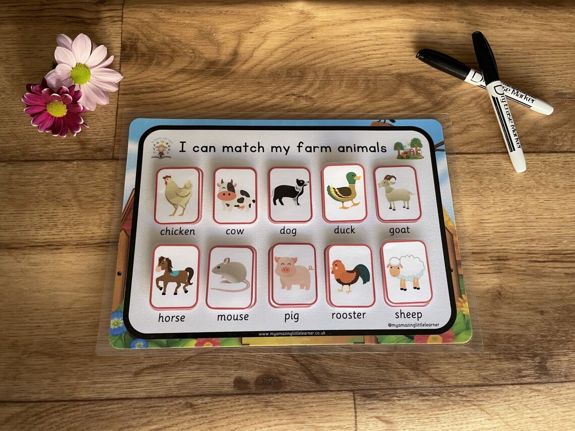 Farm Animals Velcro Activity Mat - Etsy UK