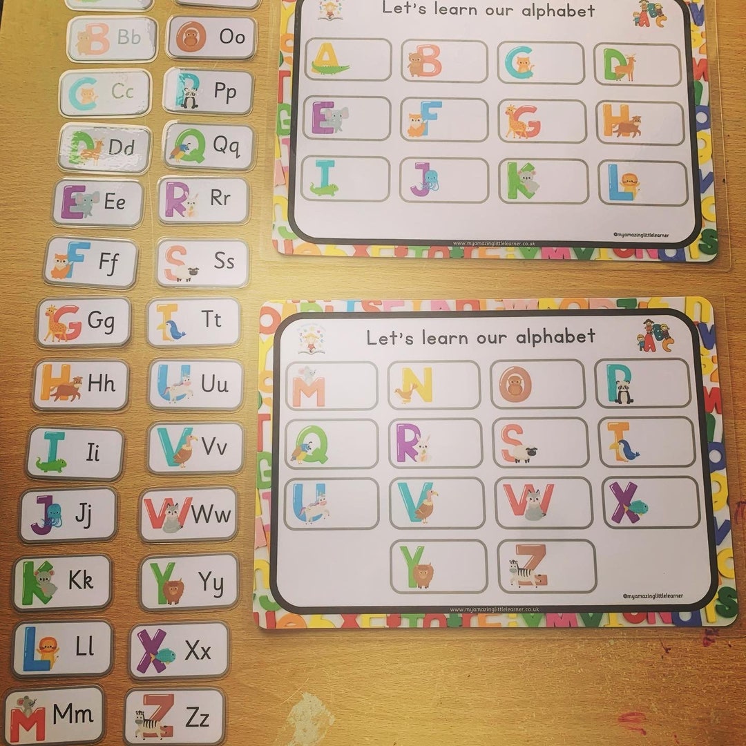 Animal Alphabet Velcro Activity Mats - Etsy