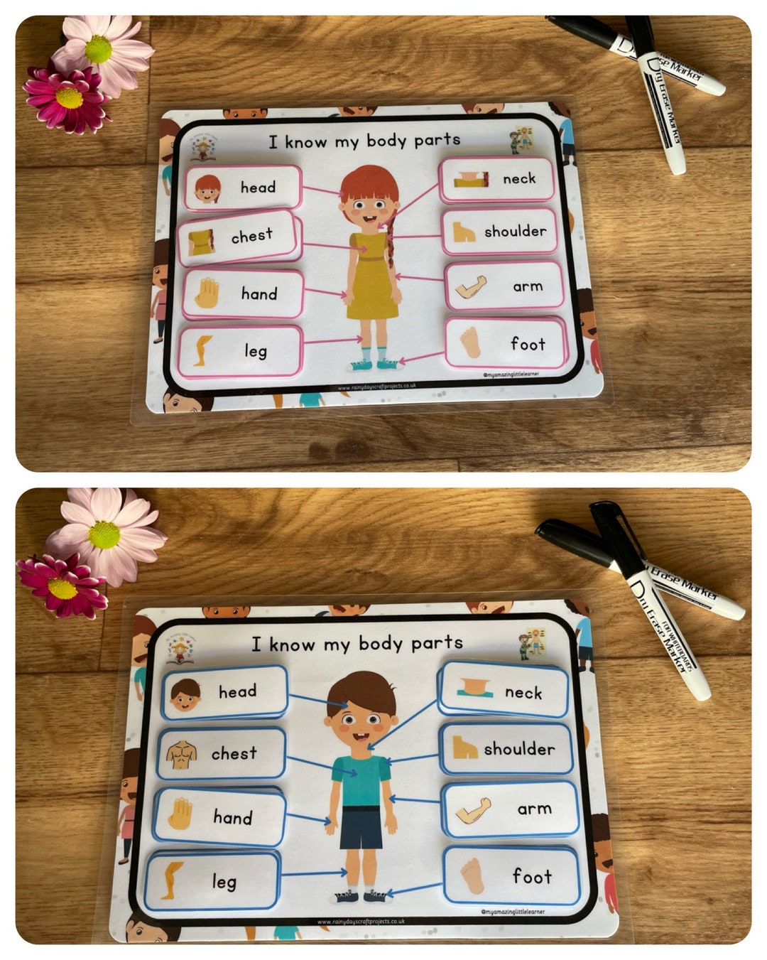 Body Parts Velcro Activity Mat - Etsy