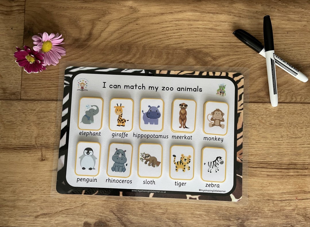 Zoo Animals Velcro Activity Mat - Etsy UK
