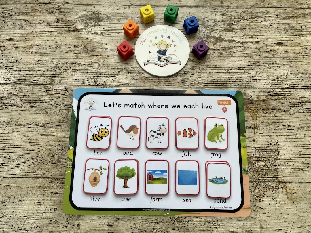 Where Do We Live Animals Velcro Activity Mat - Etsy
