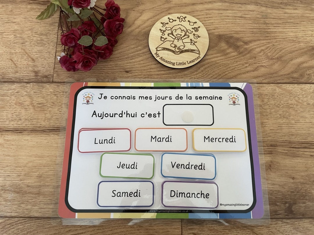 French Days of the Week Velcro Activity Mat - Etsy