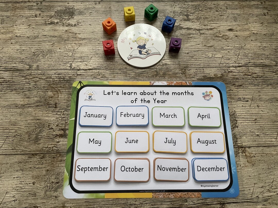 Months of the Year Velcro Activity Mat - Etsy UK