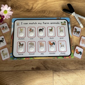 Farm Animals Velcro Activity Mat - Etsy UK