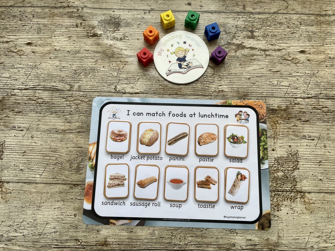 Lunchtime Foods Velcro Activity Mat - Etsy