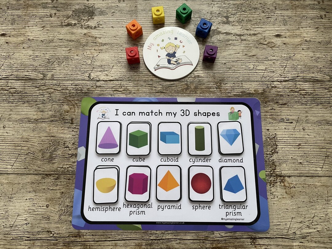 3D Shapes Activity Mat - Etsy UK