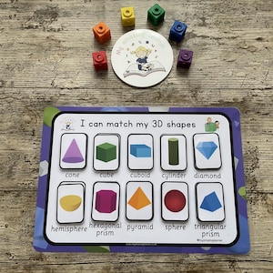 3D Shapes Activity Mat - Etsy UK