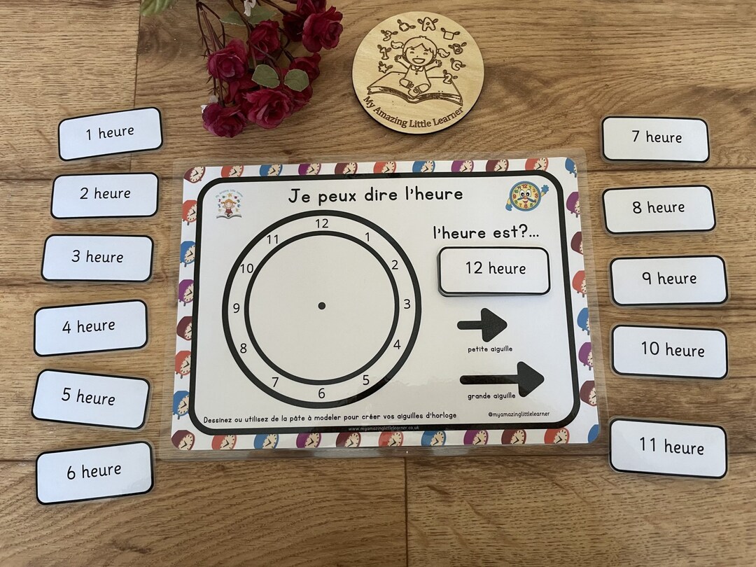 French Tell the Time Velcro Activity Mat - Etsy