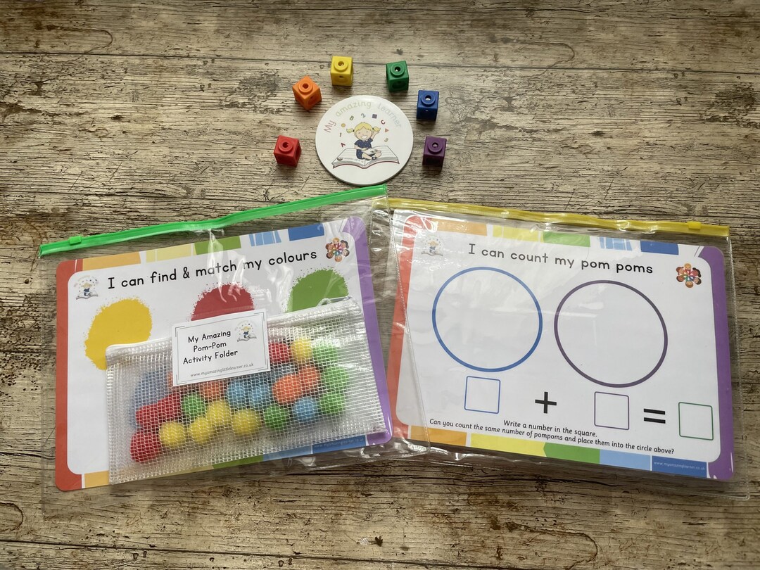 Pom Pom Activity Set | Maths | Colour Sorting | Colour Matching | Early ...