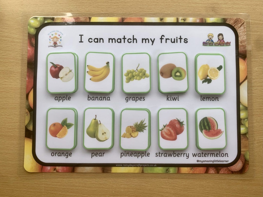 Fruits Velcro Activity Mat - Etsy