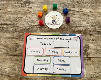 Printable Learning Mat, Days of the Week, Nursery, Pre School, Learning ...