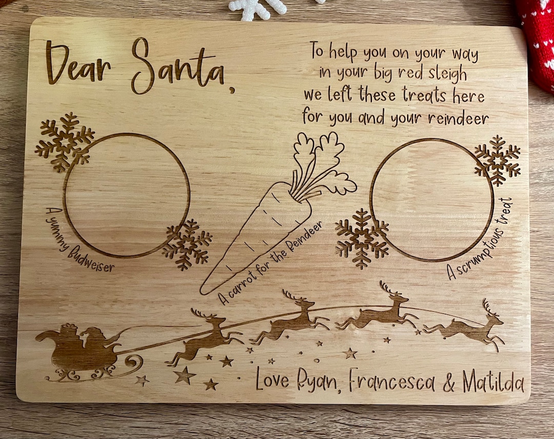 Personalised Christmas Treat Board Santa | Christmas Eve Father ...