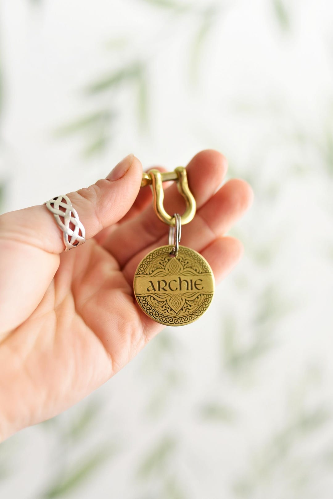 Dog Tag Holder | Add-on | Solid Brass - Etsy