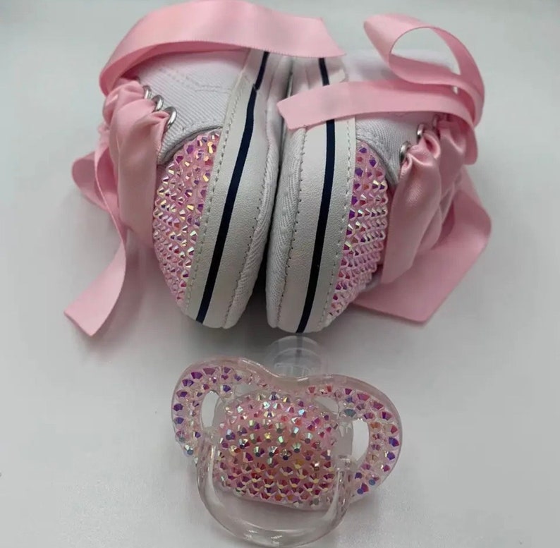 Sneakers Baby Bling Diamond Sneakers Set With Soother Customizable ...