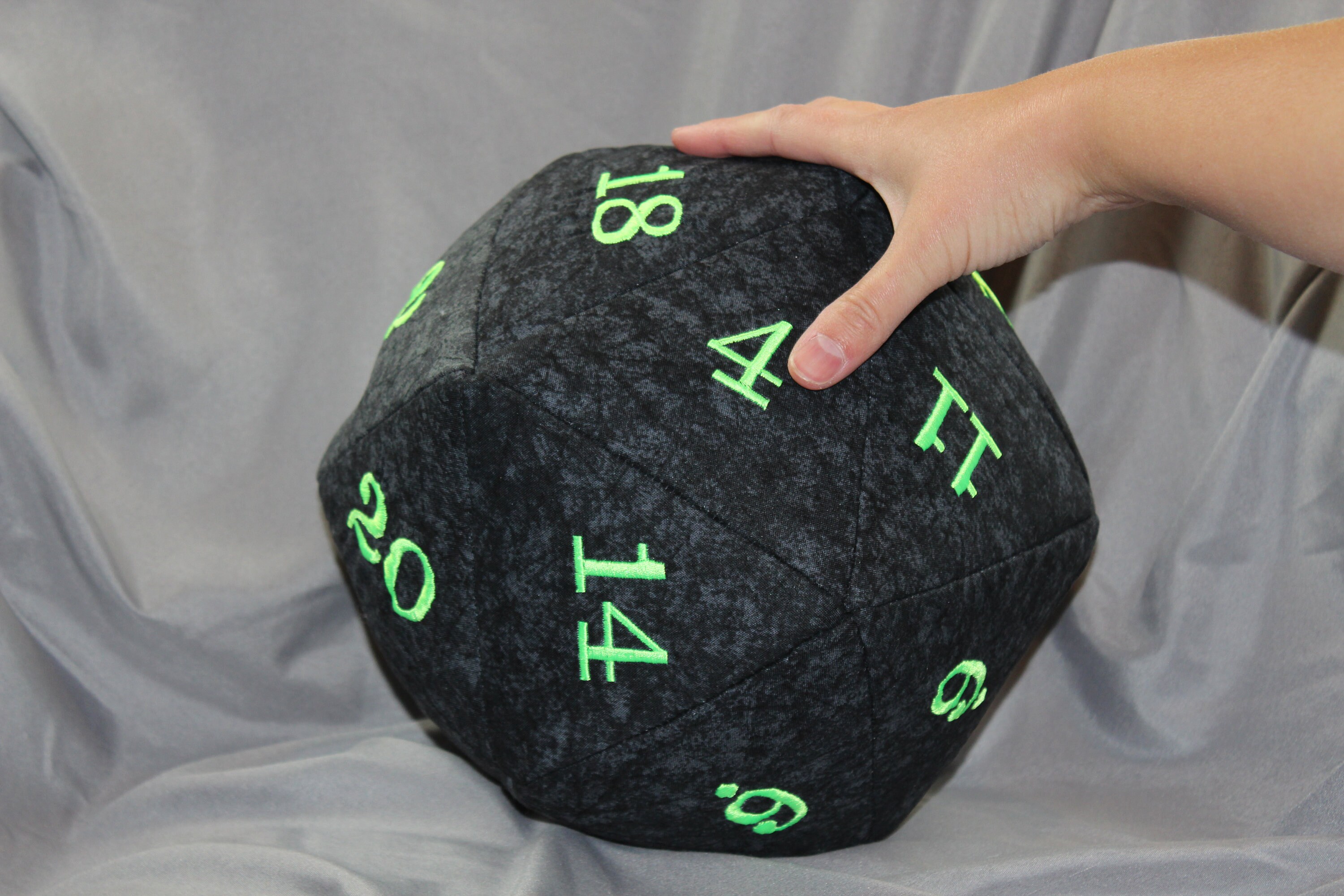 Black and Green Plush 20 Sided Dice D20 | Etsy