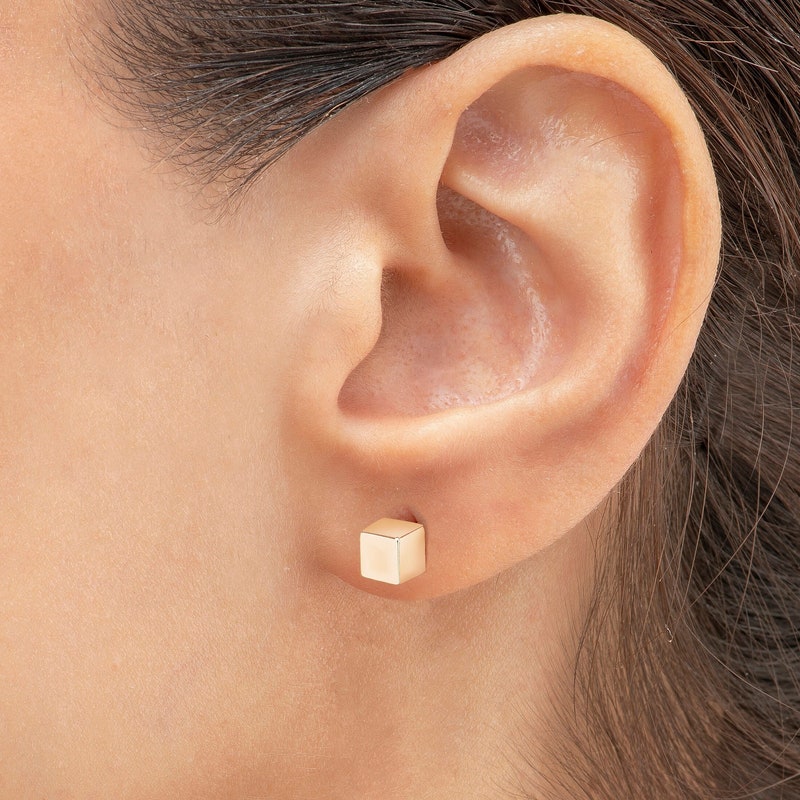 Cube Stud Earrings - Etsy