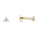 14K Solid Gold Triangle Piercing 16G Flat Back Piercing Crown Piercing ...